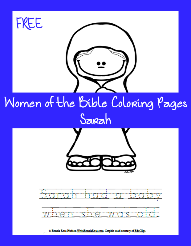 FREE Women of the Bible Coloring Page-Sarah – Christian Children's Authors
